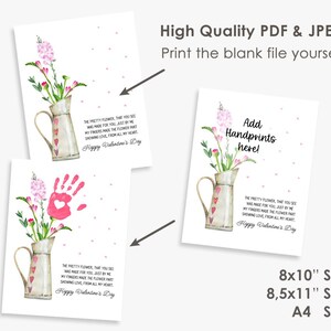 Valentine's Day Poem Handprint Art Bouquet, Valentines Craft Activity ...