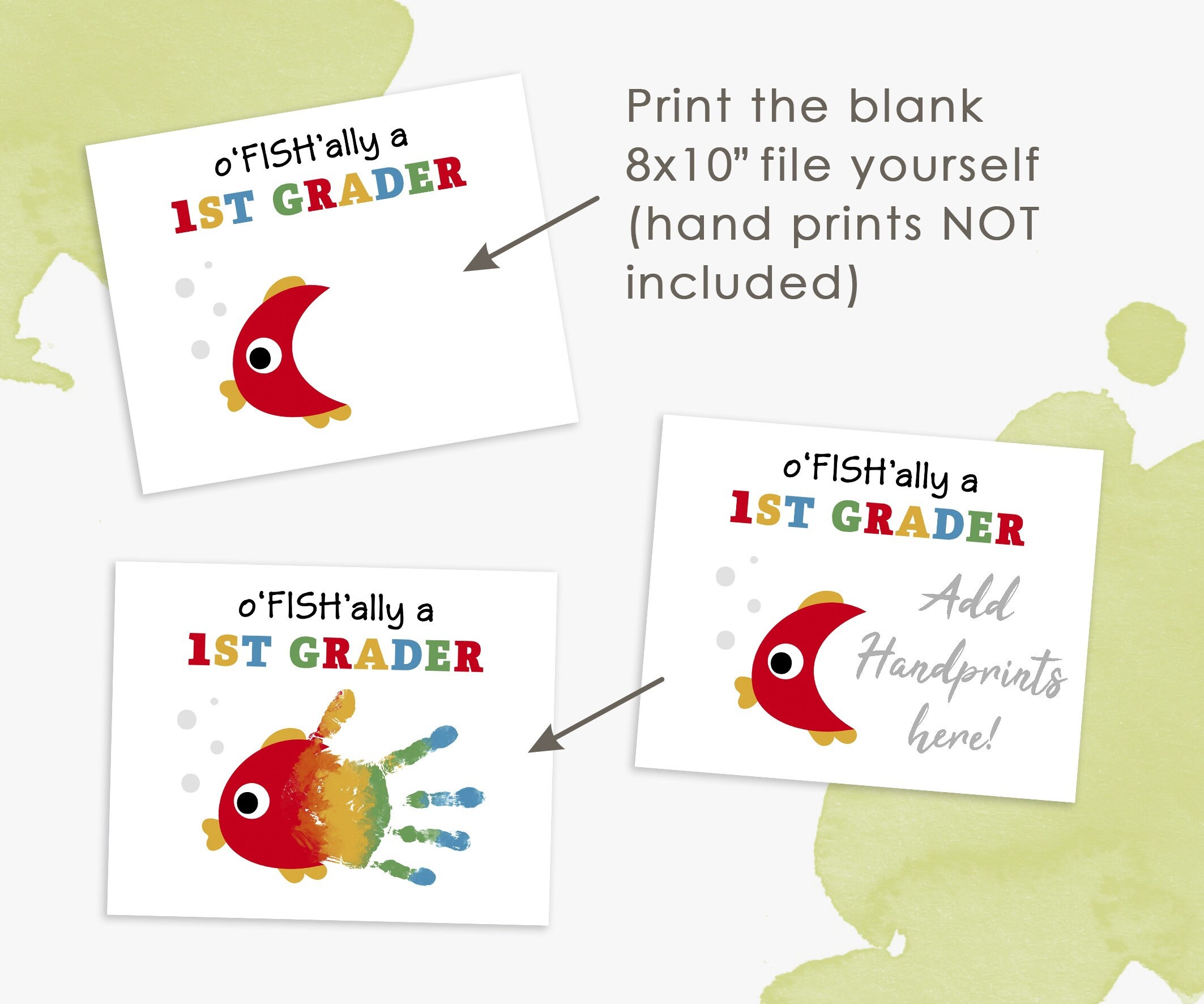 DIY craft handprint art first day of 1st grade printable | Etsy