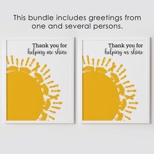 Sun Handprint Art, DIY, Dance Teacher, Thank You Gift, Appreciation ...
