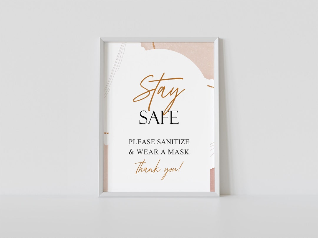 Boho Baby Shower Sign: Stay Safe, Sanitize & Mask (digital Download) - Etsy