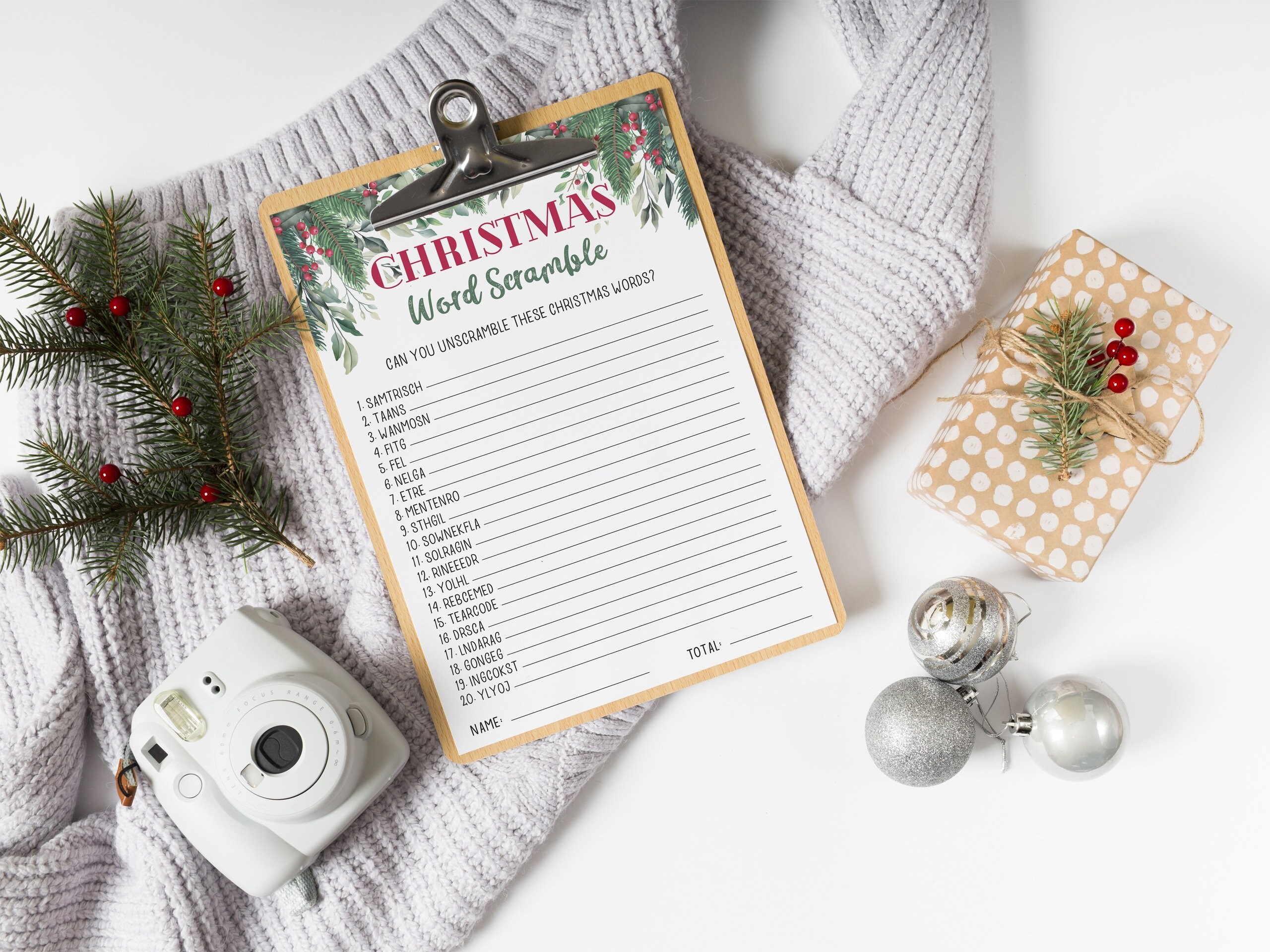 Christmas Word Scramble Game for Family Christmas Party | Etsy