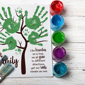 Family Tree, Handprint Art, Kids Baby Keepsake Ideas, Printable, Craft ...