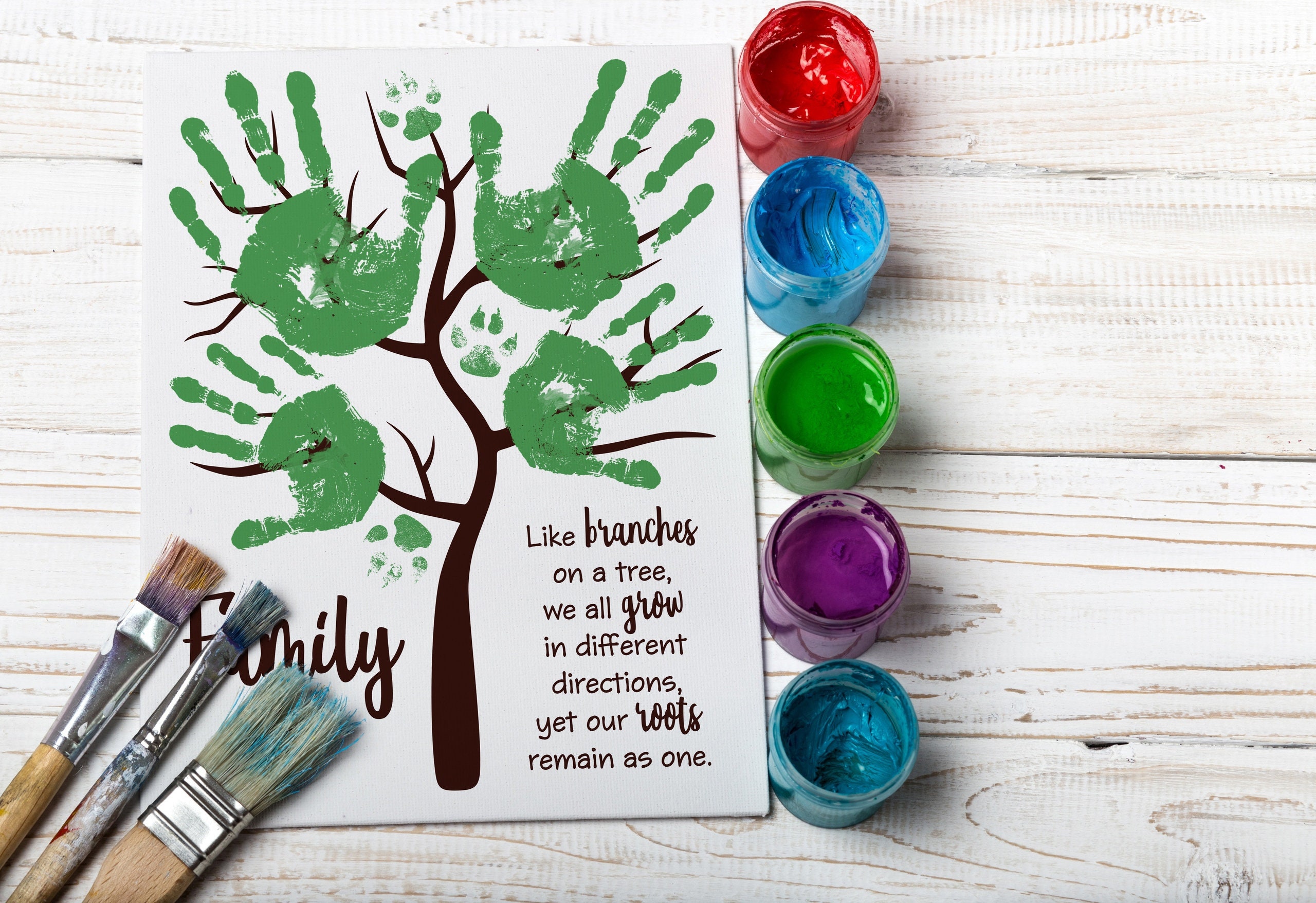 Family Tree Handprint Art Kids Baby Keepsake Ideas | Etsy