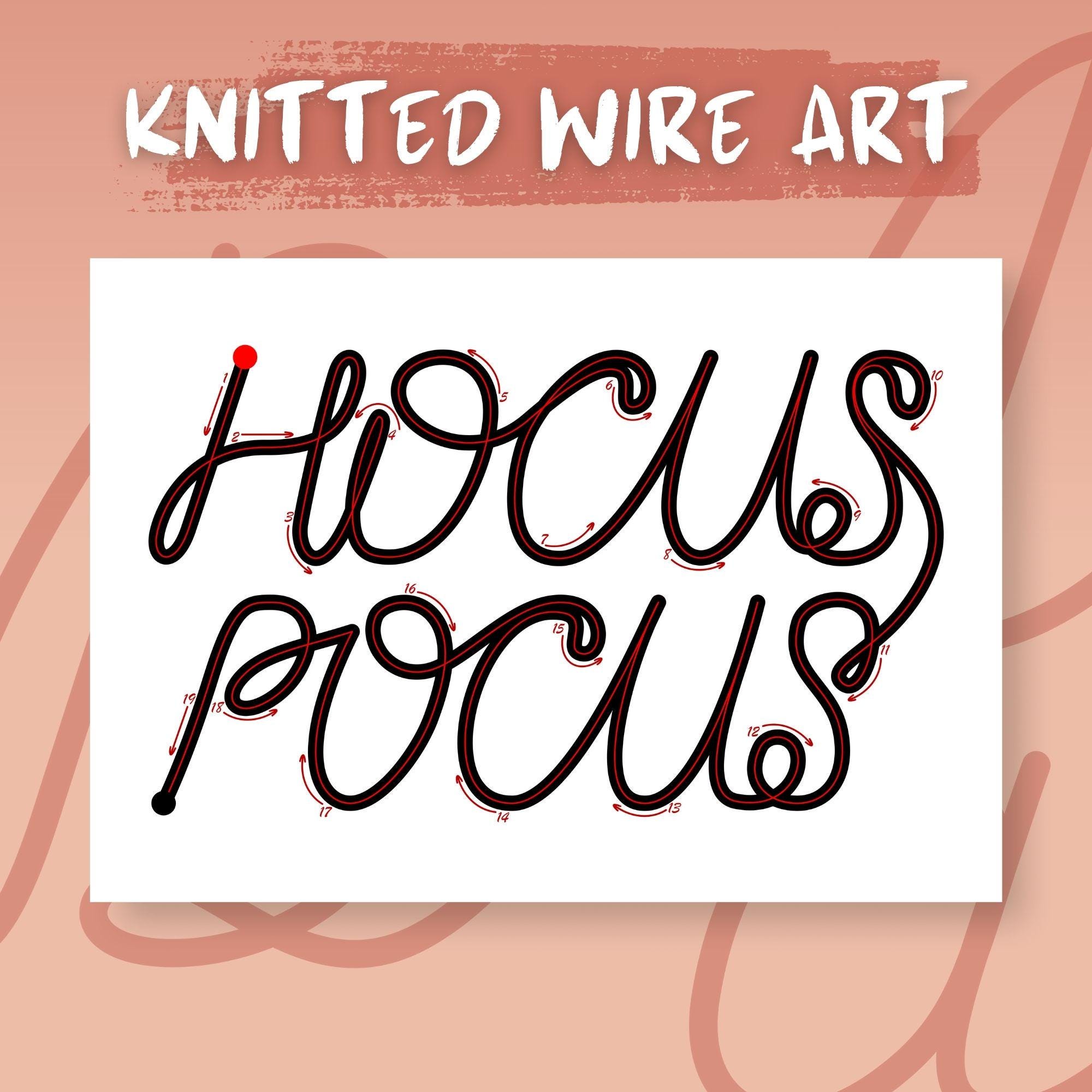 Hocus Pocus Words Bending Template for Knitted Wire Art, DIY, Halloween ...