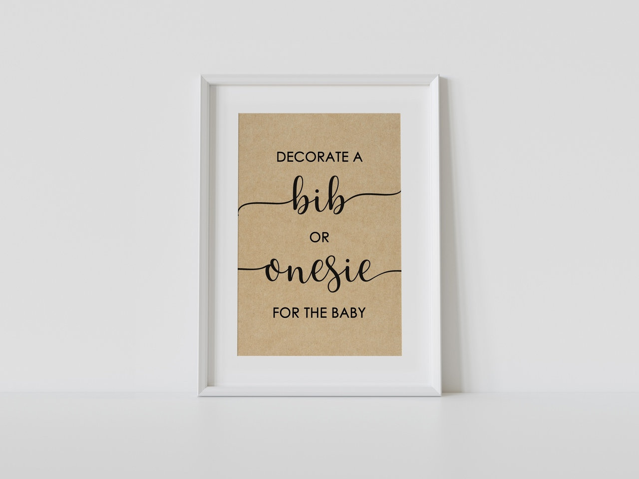 Decorate a Bib or Onesie Sign Rustic Baby Shower Printable - Etsy