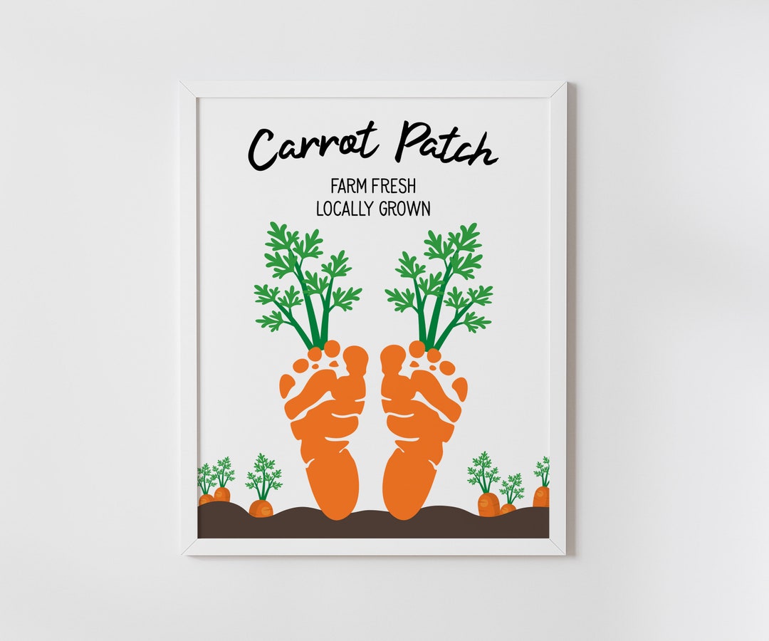 Footprint Handprint Art Craft for Baby, Cute Carrot in the Patch, 1st ...