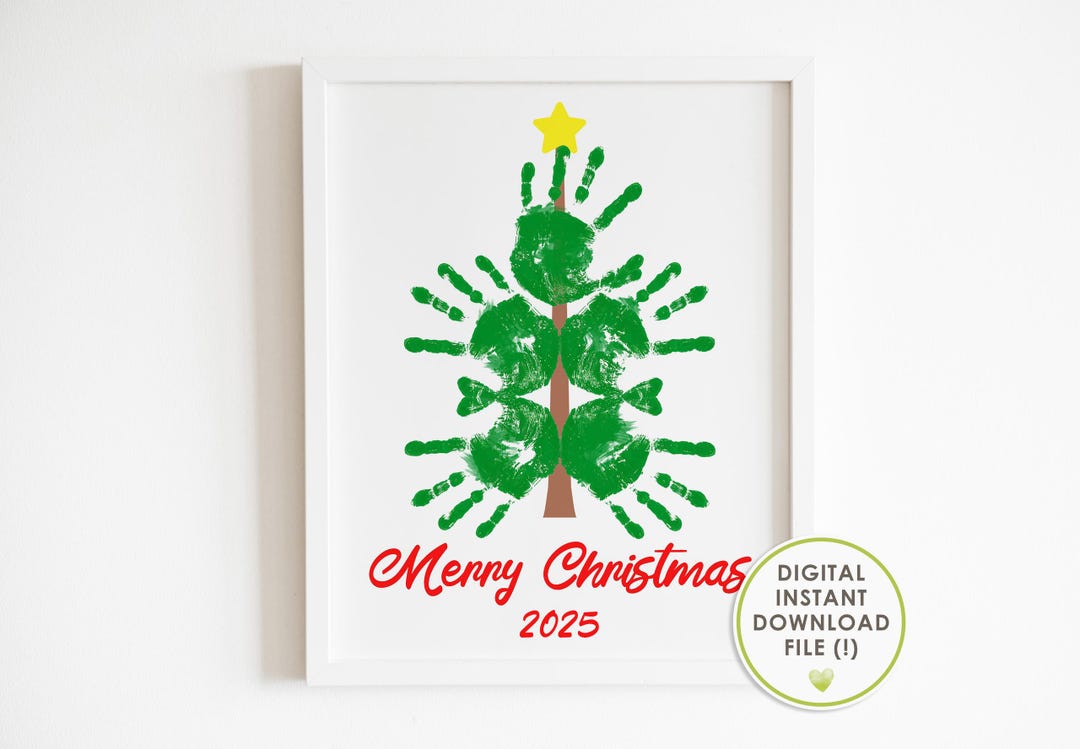 Christmas Tree Handprint Art, Handprint Christmas Craft, Christmas ...