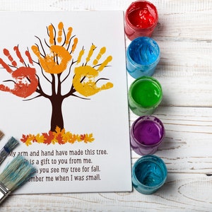 Tree Handprints Art, Fall Poem, Thanksgiving DIY for Kids, Autumn ...