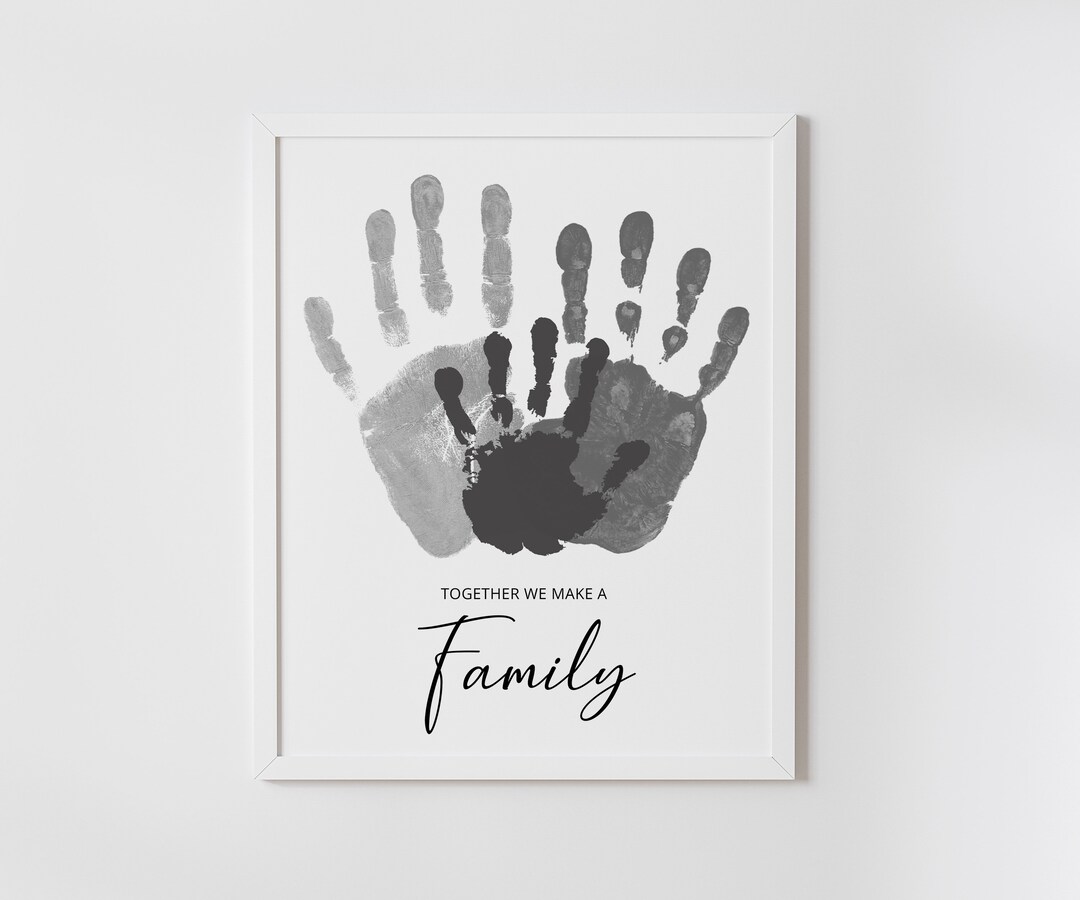 Family Handprint Art Craft, Meaningful Gift, Family Sign Wall Art, Kids ...