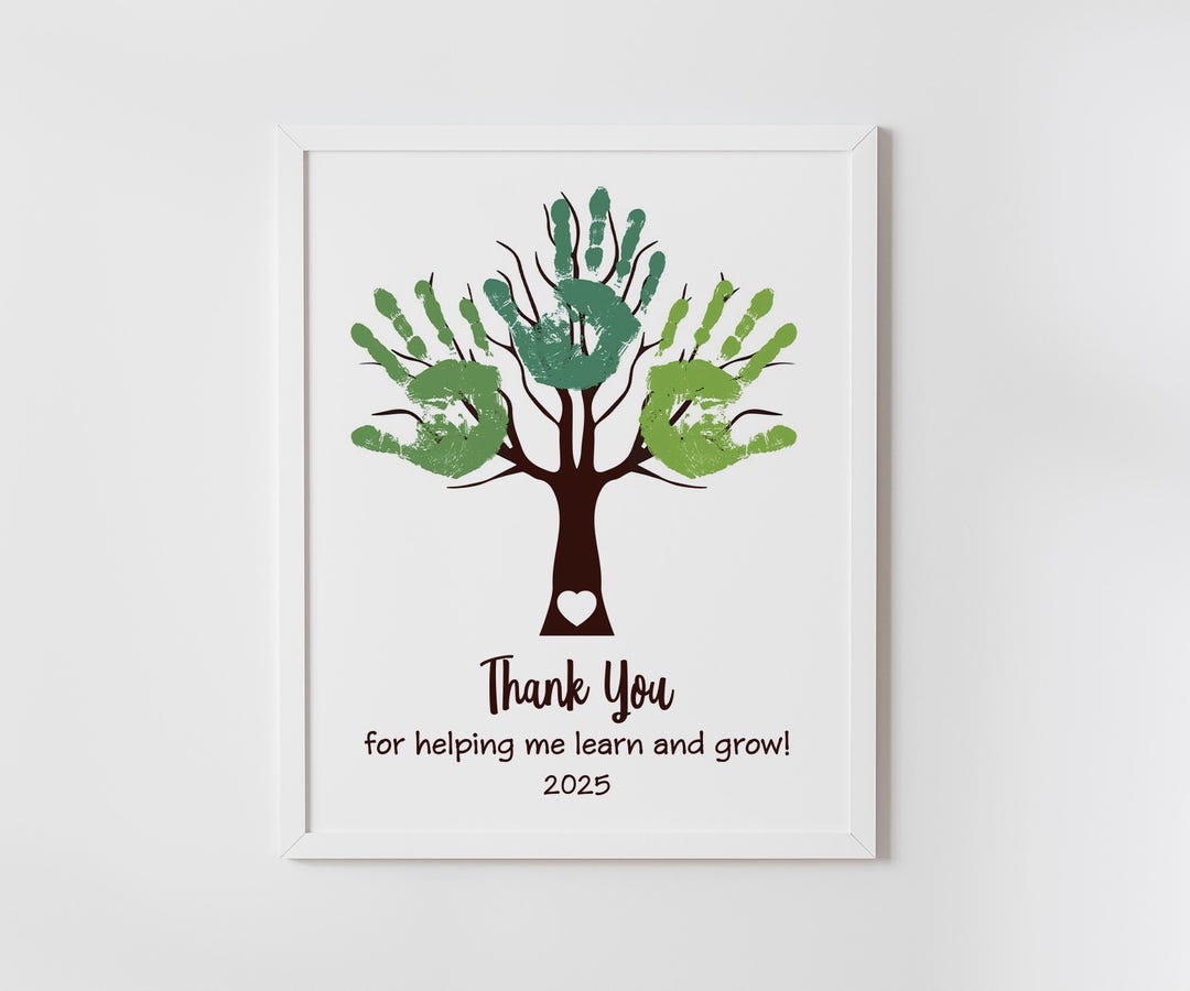Handprint Art for Teacher, Thank You Gift Teacher, Craft for Kids ...