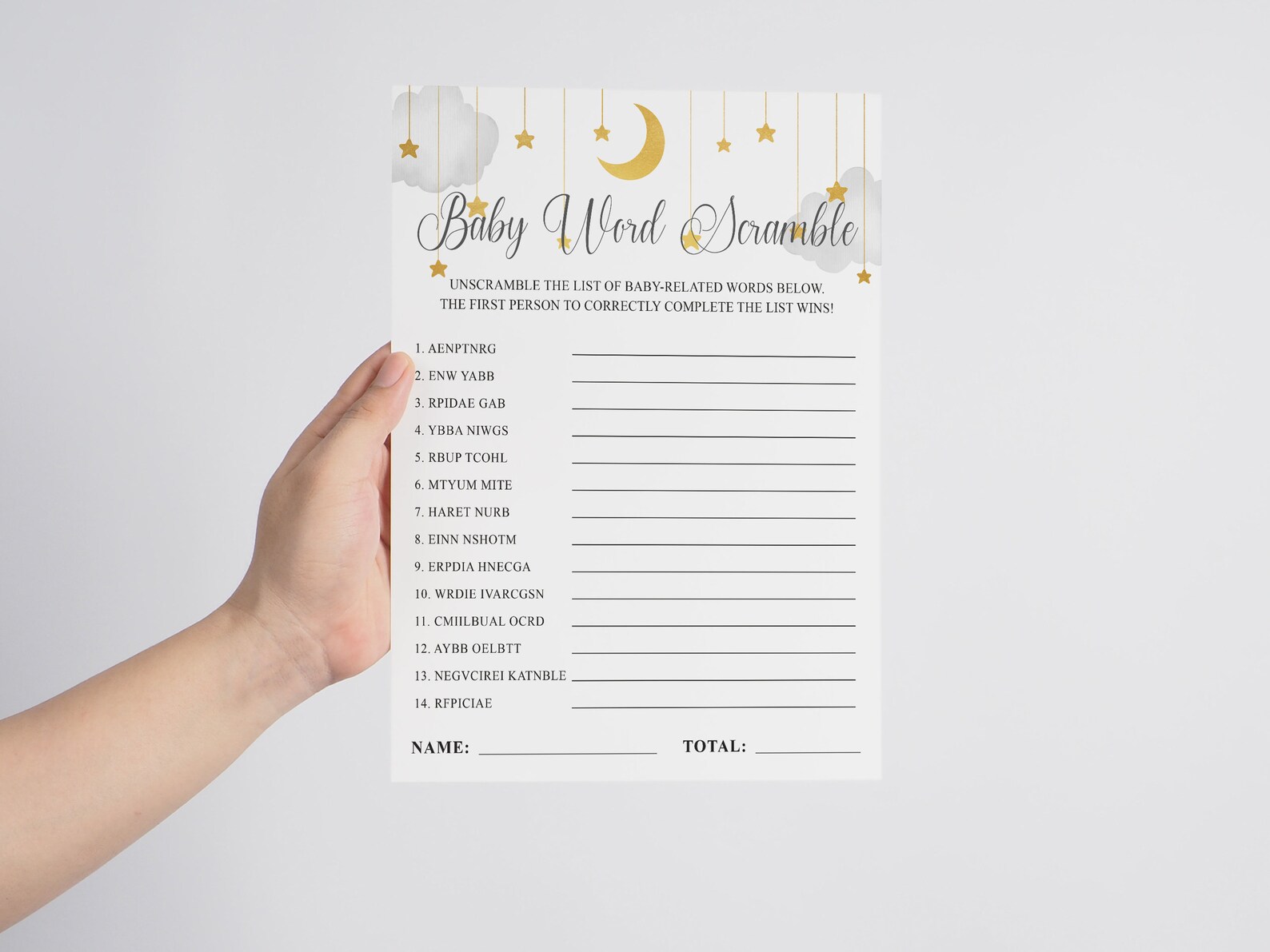 Baby Word Scramble Game Twinkle Twinkle Little Star Baby | Etsy