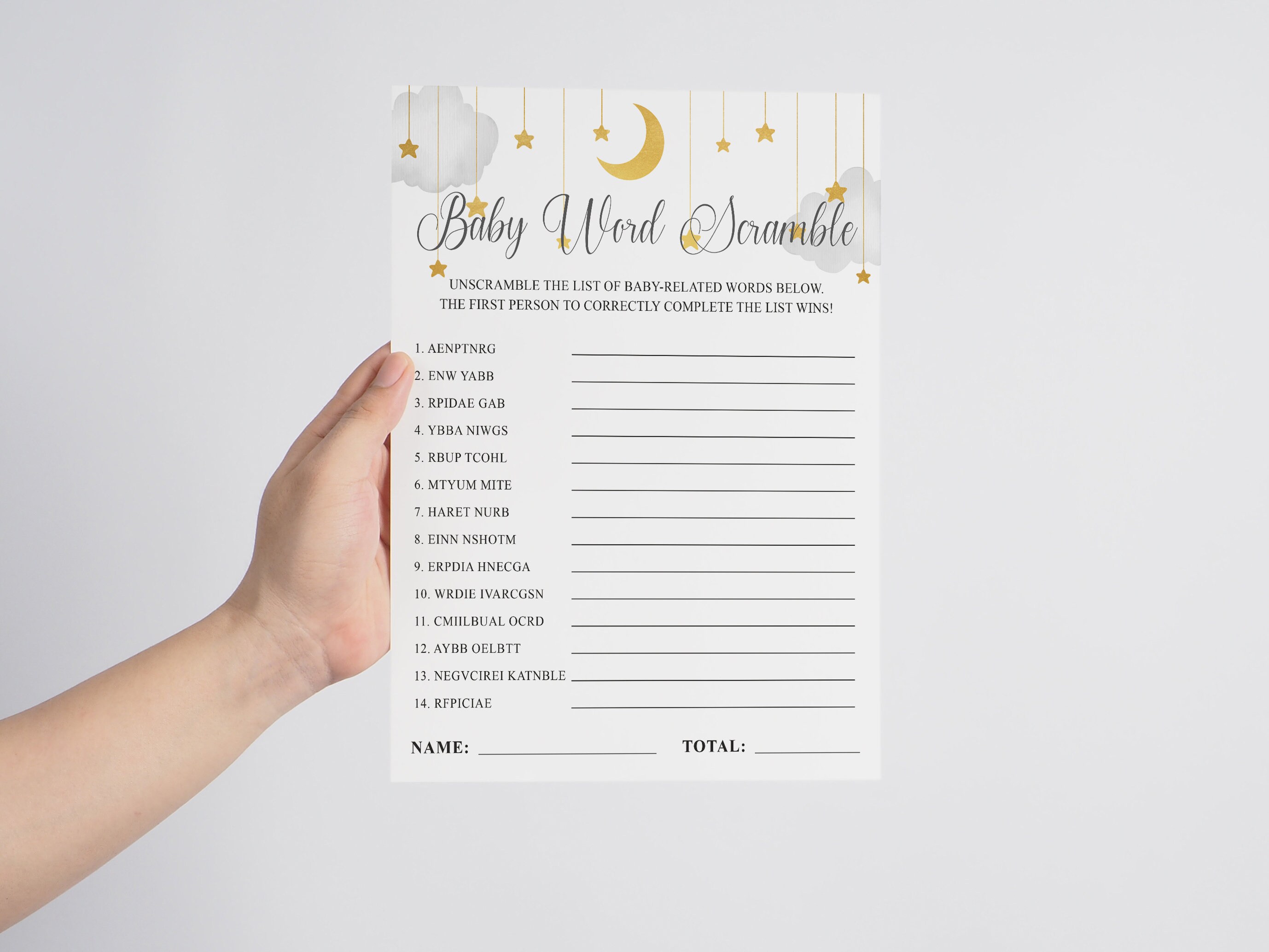 Baby Word Scramble Game Twinkle Twinkle Little Star Baby | Etsy