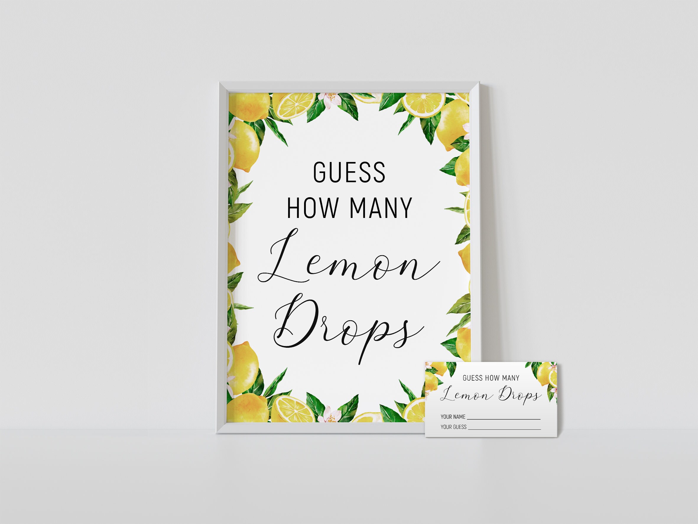 Lemons Bridal Shower Game: Guess How Many, Printable (instant Download ...