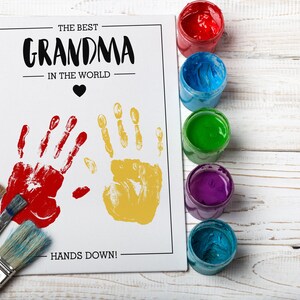 Handprint Art Mothers Day Gifts for Grandma From Grandkids - Etsy