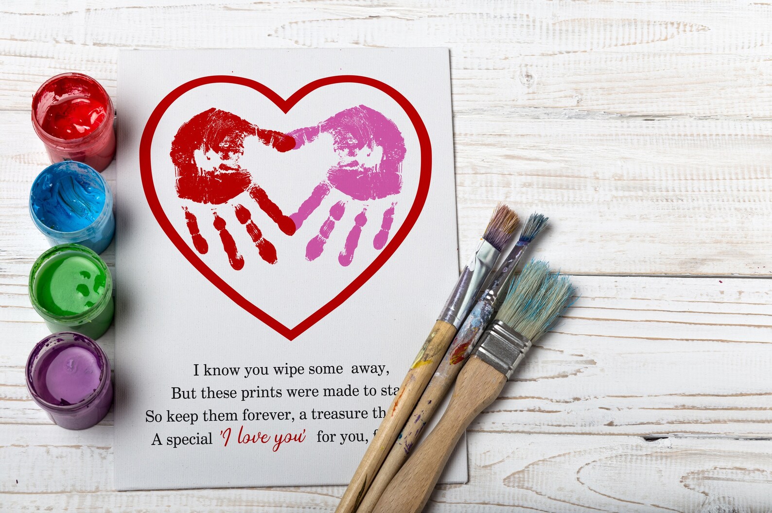 I Love You Handprint Art Printable Handprint Art Valentine - Etsy