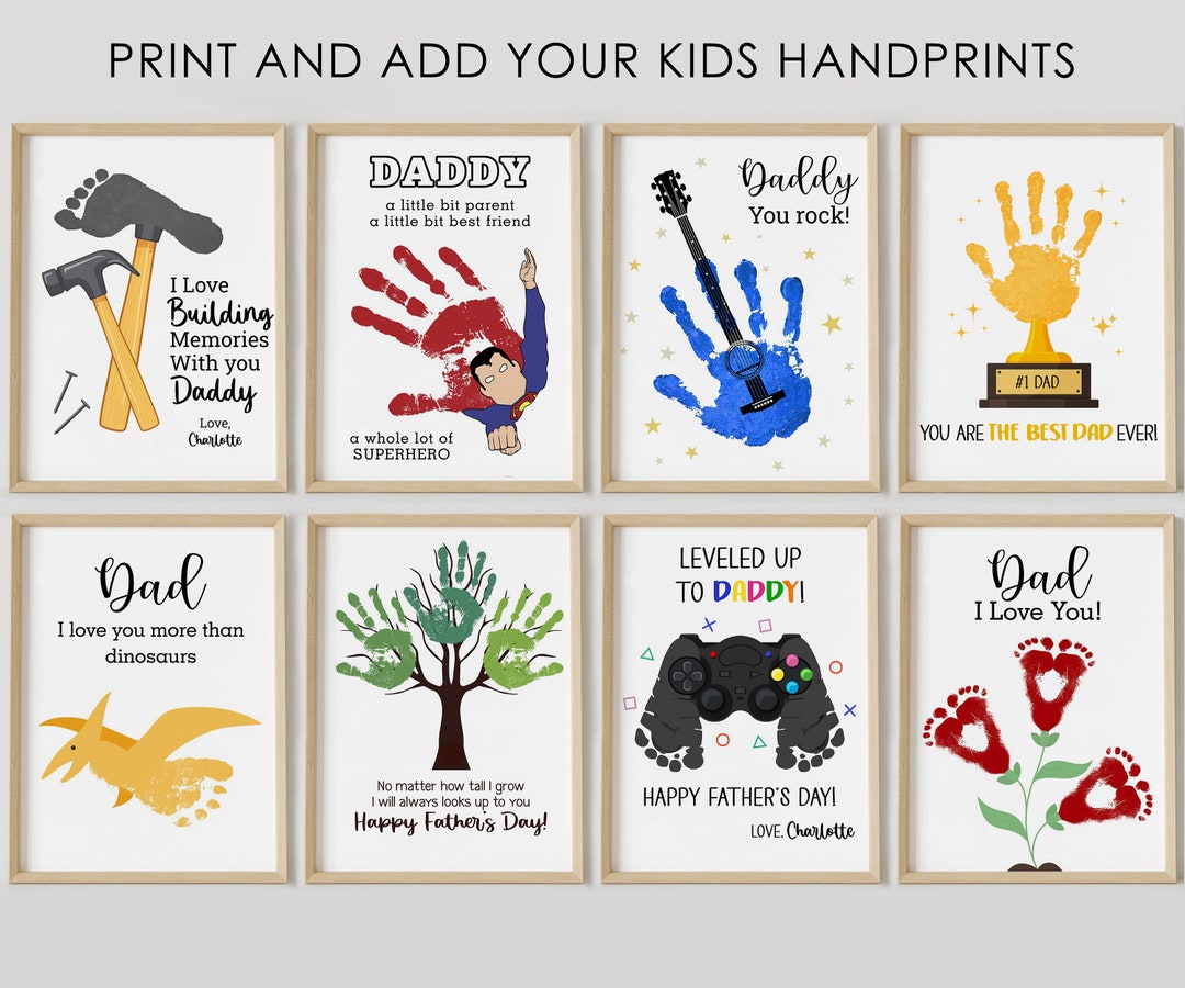 64 Father's Day Handprint Art Craft, BUNDLE, Fathers Day Preschool ...