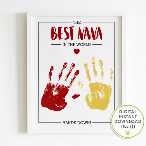Nana Gift Handprint Art Gifts for Nana Handprint Craft - Etsy
