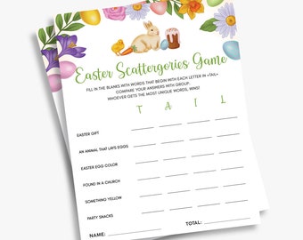 Easter Scattergories Game, Easter Word Game, Easter Party Game, Easter ...