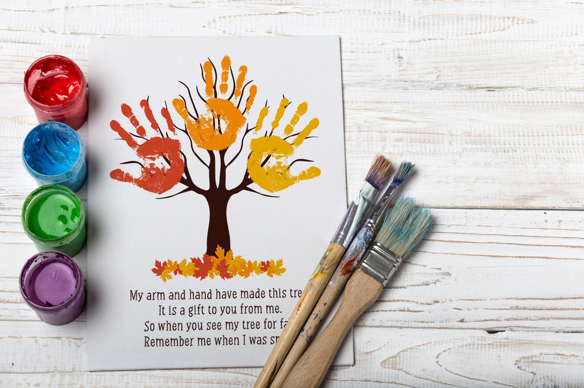 Tree Handprints Art Fall Poem Thanksgiving DIY for Kids - Etsy