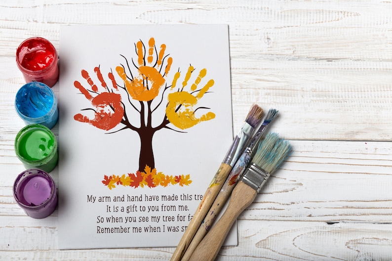 Tree Handprints Art Fall Poem Thanksgiving DIY for Kids - Etsy
