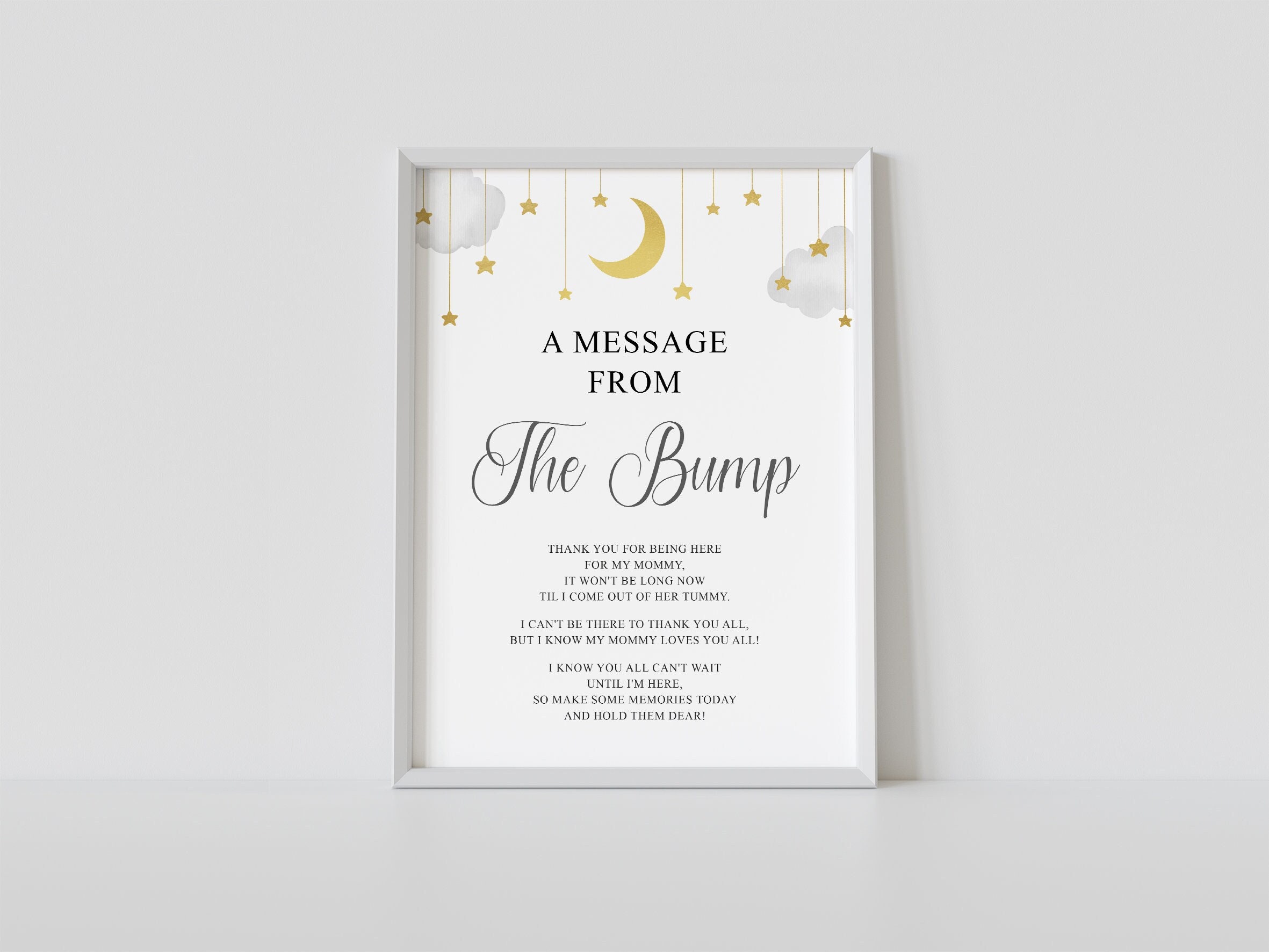 Message From the Bump Sign Twinkle Twinkle Little Star Baby | Etsy