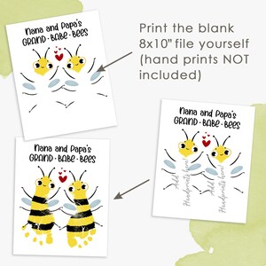 Handprint Art Grandparents, Valentine's Gift From Baby, Footprint Art ...