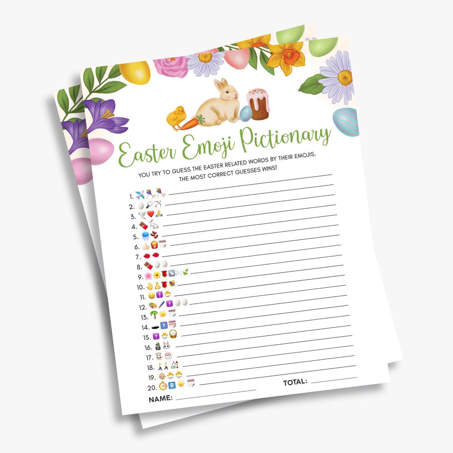 Easter Emoji Pictionary Game, for Kids, Easter Classroom Kids Activity ...