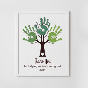 Handprint Art for Teacher, Thank You Gift Teacher, Craft for Kids ...