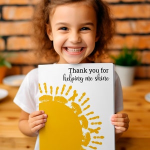 Sun Handprint Art, DIY, Dance Teacher, Thank You Gift, Appreciation ...