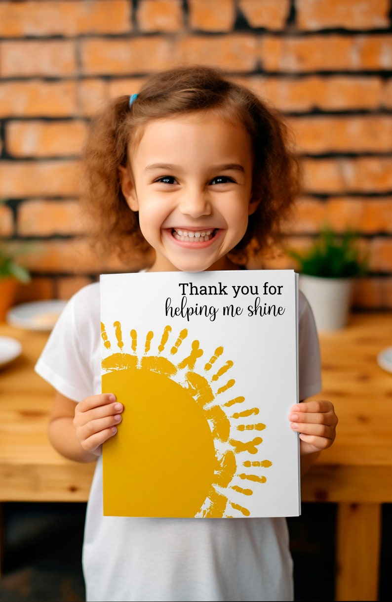 Sun Handprint Art, DIY, Dance Teacher, Thank You Gift, Appreciation ...