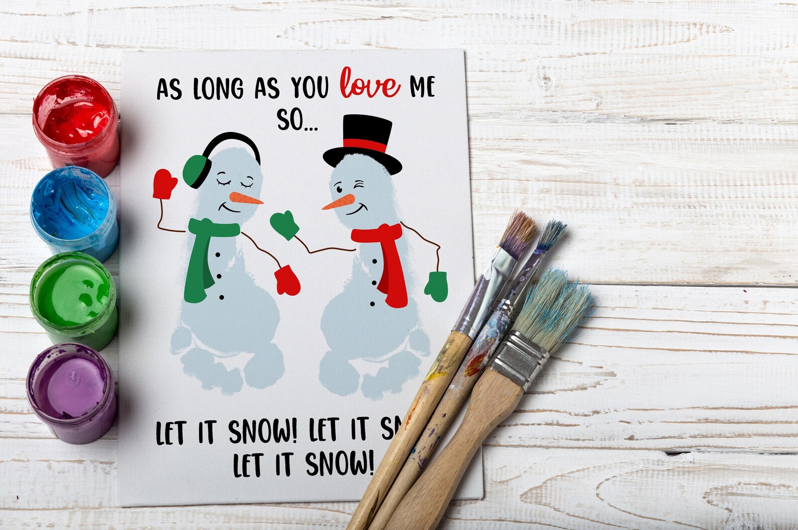 Footprint Art Snowman Christmas Craft for Kids for Baby - Etsy