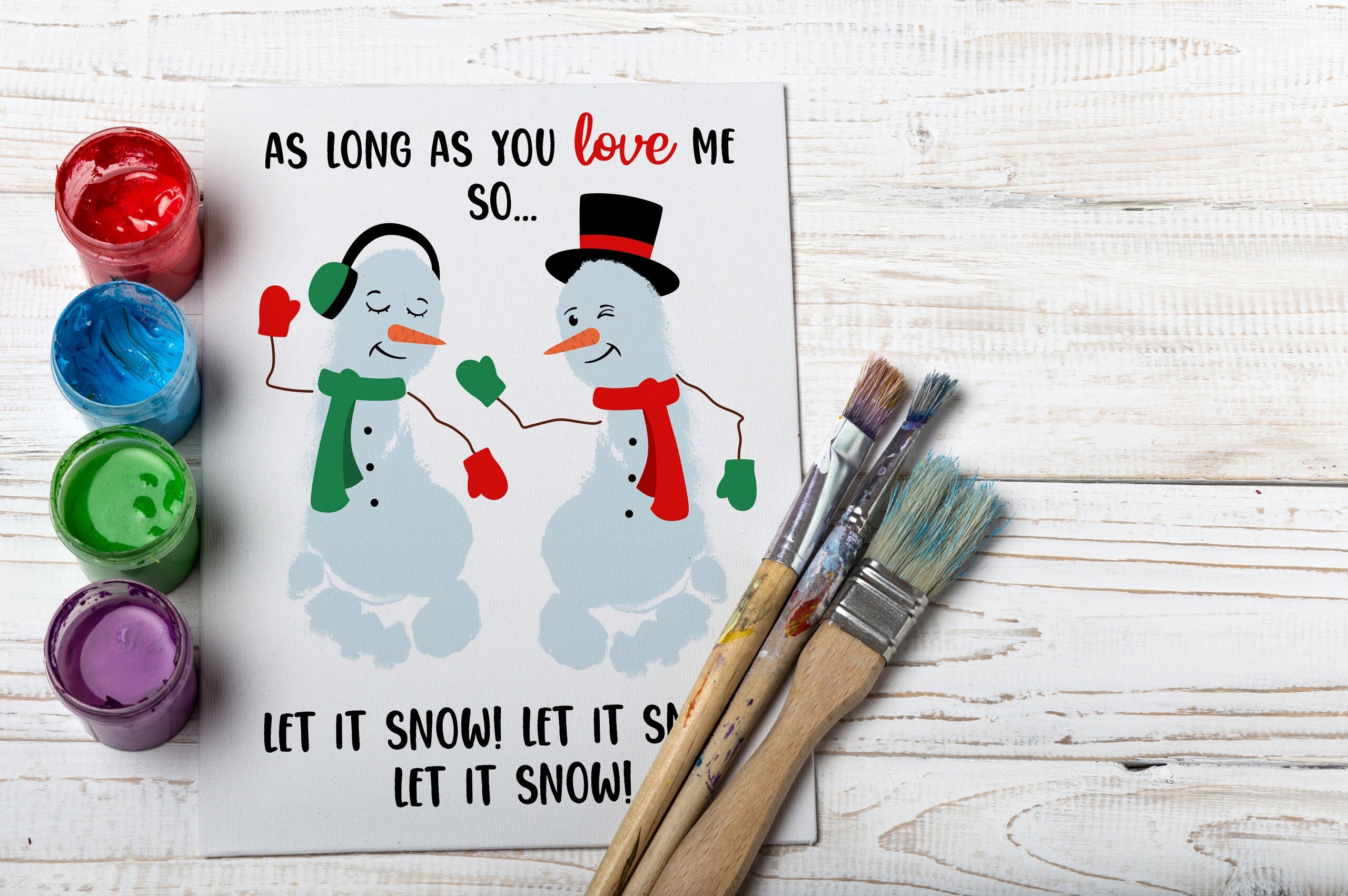 Footprint Art Snowman Christmas Craft for Kids for Baby - Etsy