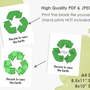 Earth Day Handprint DIY Art Craft, Recycle, Happy Earth Day ...