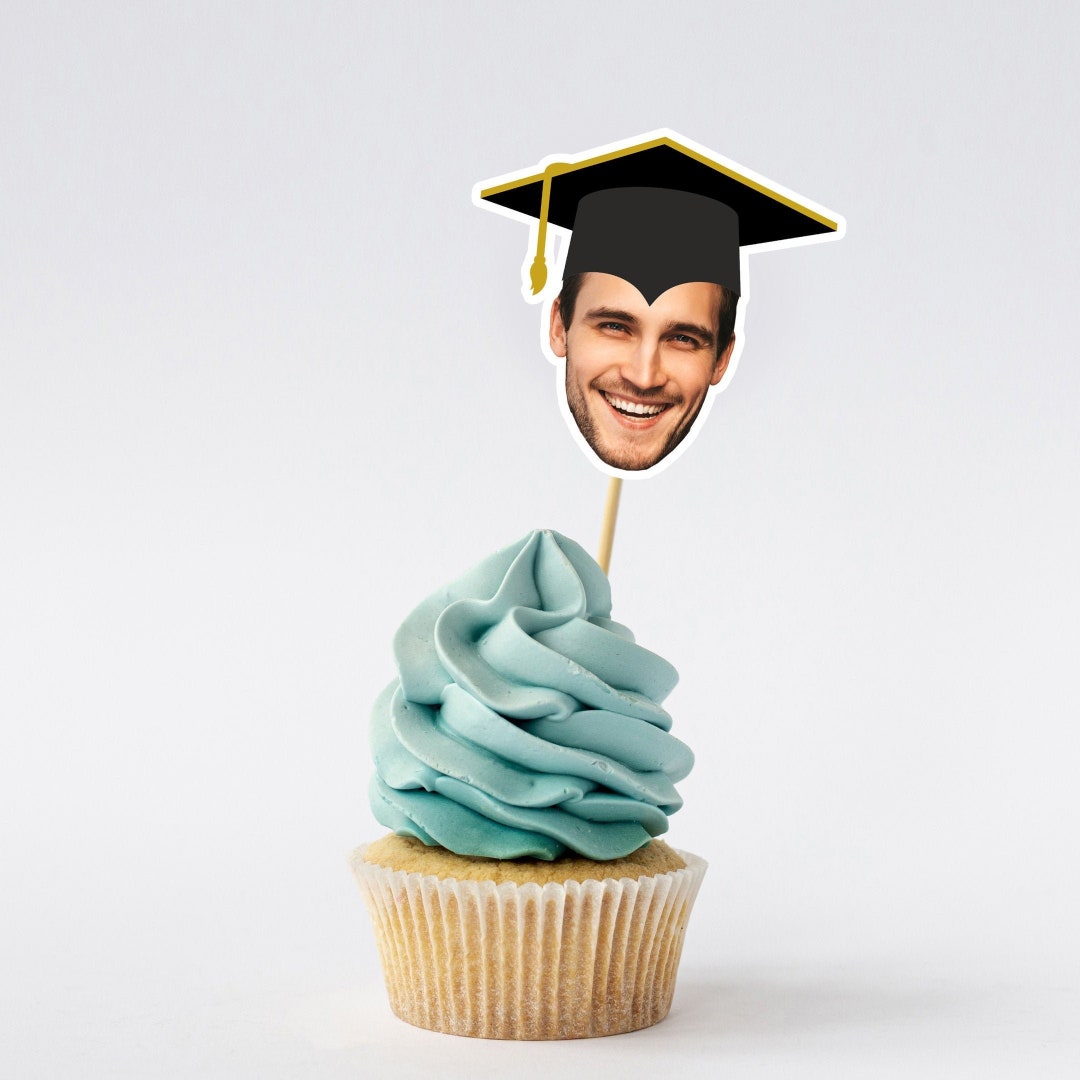 Graduation Decorations 2026 for Boy, Face Cupcake Toppers, Photo ...