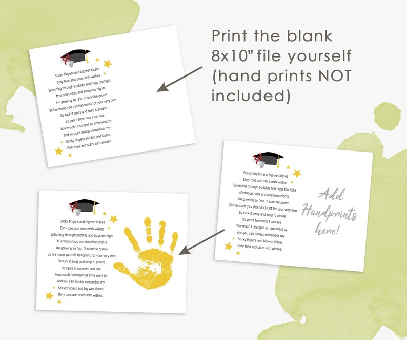 DIY Handprint Art Kindergarten Graduation Keepsake Craft - Etsy