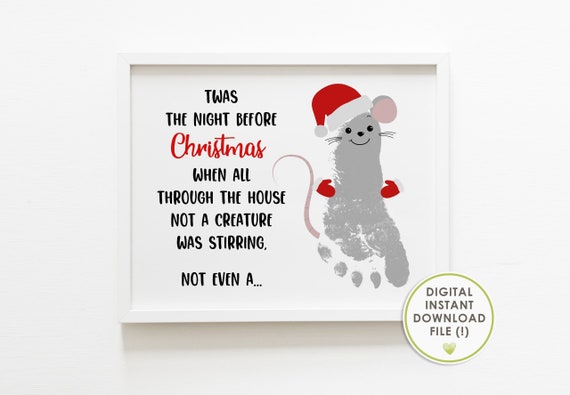 Handprint Art Christmas Poem DIY Card Christmas Craft for | Etsy