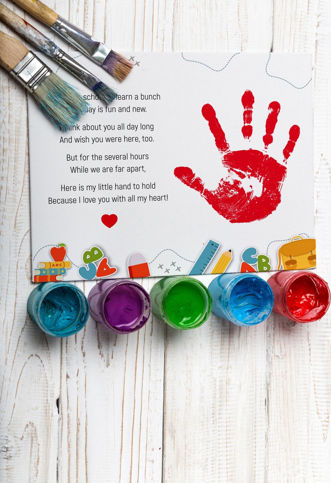 Back to School Poem, Handprint Art, First Day of School, Printable ...