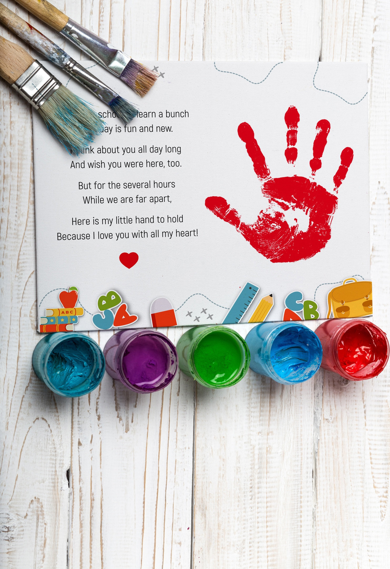 Back to School Poem Handprint Art First Day of School - Etsy