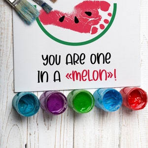 Watermelon, Valentines Day Footprint Art, DIY Card From Baby, Summer ...