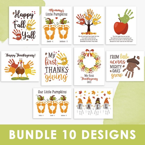 Handprint Art Fall Crafts for Kids Happy Fall Y'all DIY - Etsy