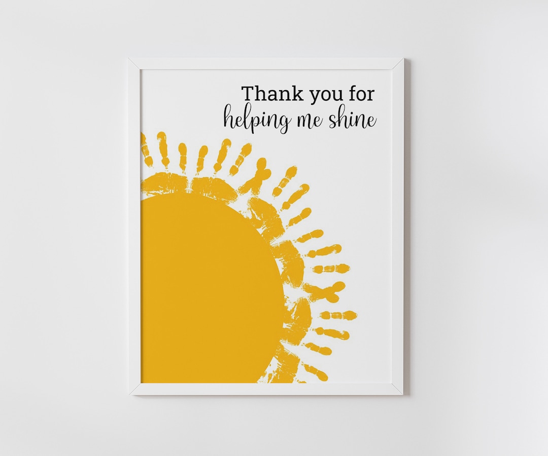 Sun Handprint Art, DIY, Dance Teacher, Thank You Gift, Appreciation ...