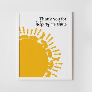 Sun Handprint Art, DIY, Dance Teacher, Thank You Gift, Appreciation ...