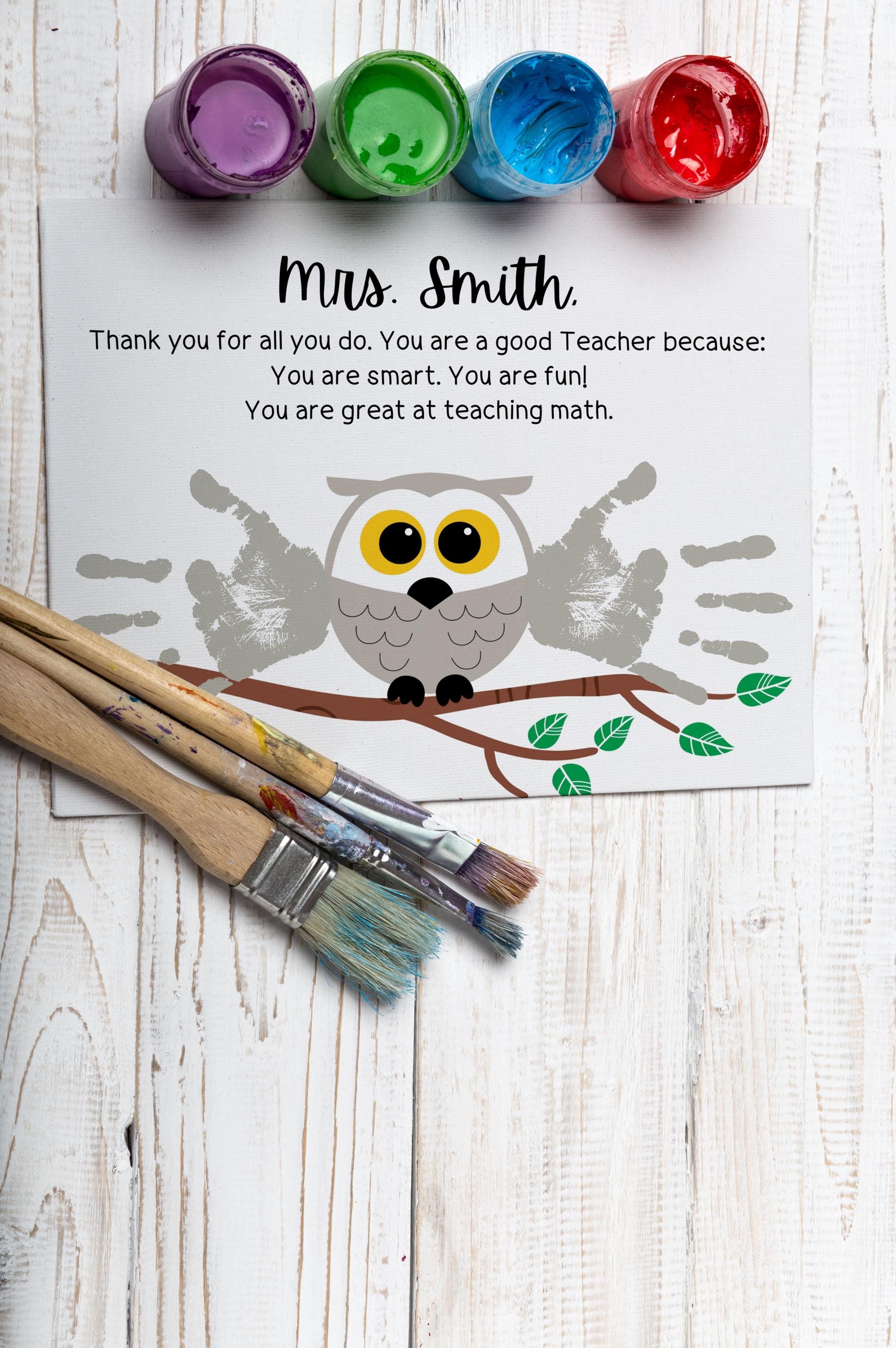 Math Teacher Gift, Handprint Art Craft, Appreciation Week, DIY, Teacher ...