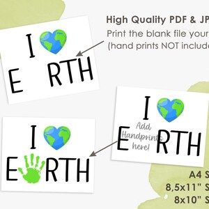 Earth Day, Handprint Art Craft, Kids Preschool Activity, DIY ...