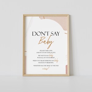 Dont Say Baby Boho Baby Shower Games Boho Rainbow Gender - Etsy