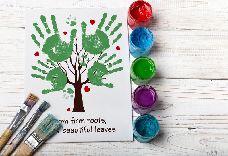 Tree Handprint Art: Family Keepsake, DIY Nursery Decor (digital ...