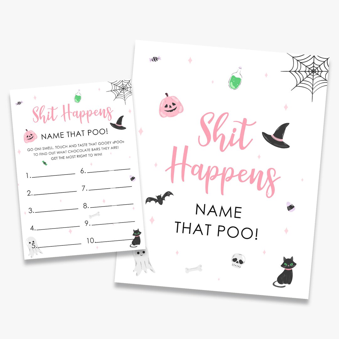Shit Happens Baby Shower Games, Halloween, Funny Baby Shower Activity ...