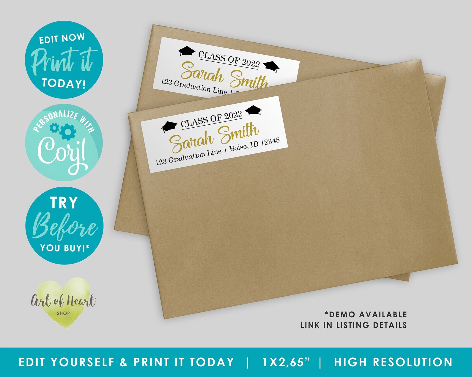 Editable Graduation Address Labels DIGITAL DOWNLOAD - Etsy