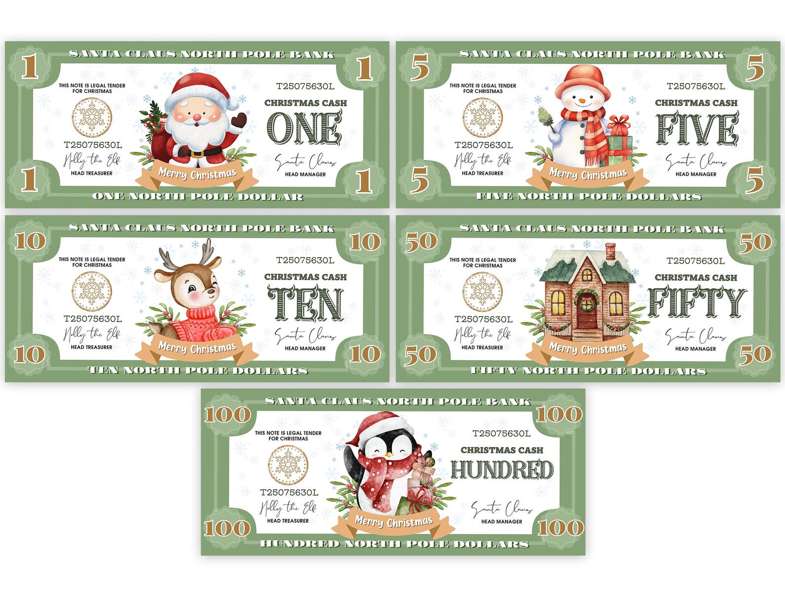 Christmas Pay Money, Bundle, North Pole Dollar Bill Kid's Activity ...