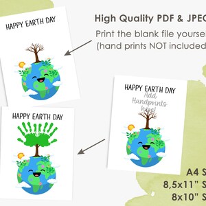 Earth Day Handprint DIY Art Craft, Happy Earth Day, Kindergarten ...